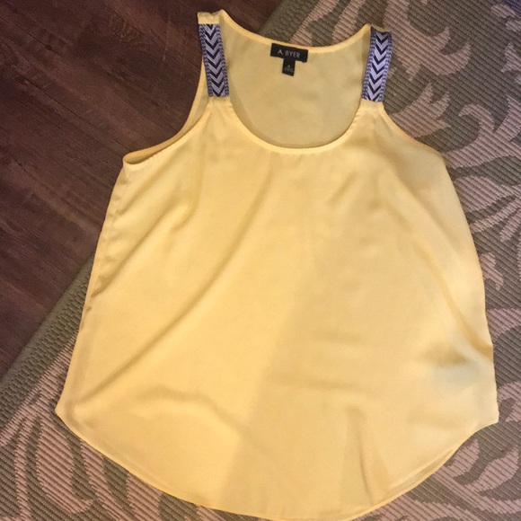 A. Byer | Tops | Yellow Silkyflowy Tank | Poshmark